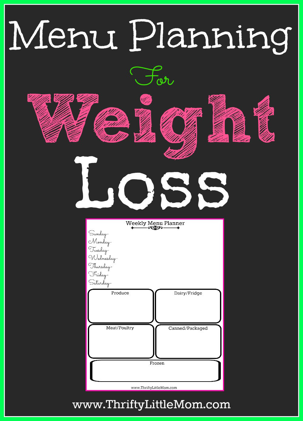 Menu Planning For Weight Loss » Thrifty Little Mom