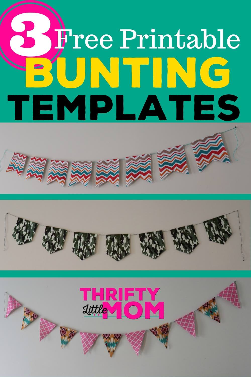 3 Printable Bunting Template Designs for Party or Home Decor