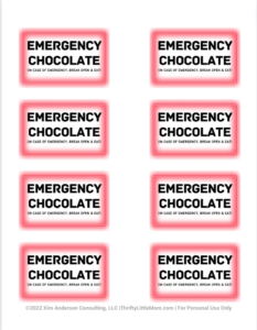 DIY Emergency Chocolate Kit Gift » Thrifty Little Mom
